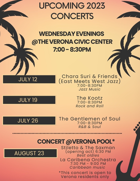 Township of Verona NJ - Summer Concert Series: Charu Suri & Friends ...