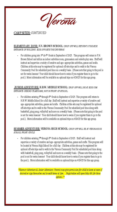Township of Verona NJ - Programs and Activities